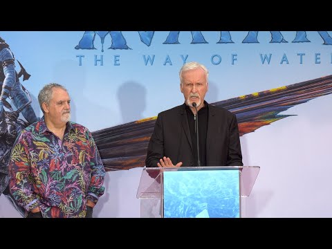 James Cameron and Jon Landau speeches at their Handprint and Footprint ...