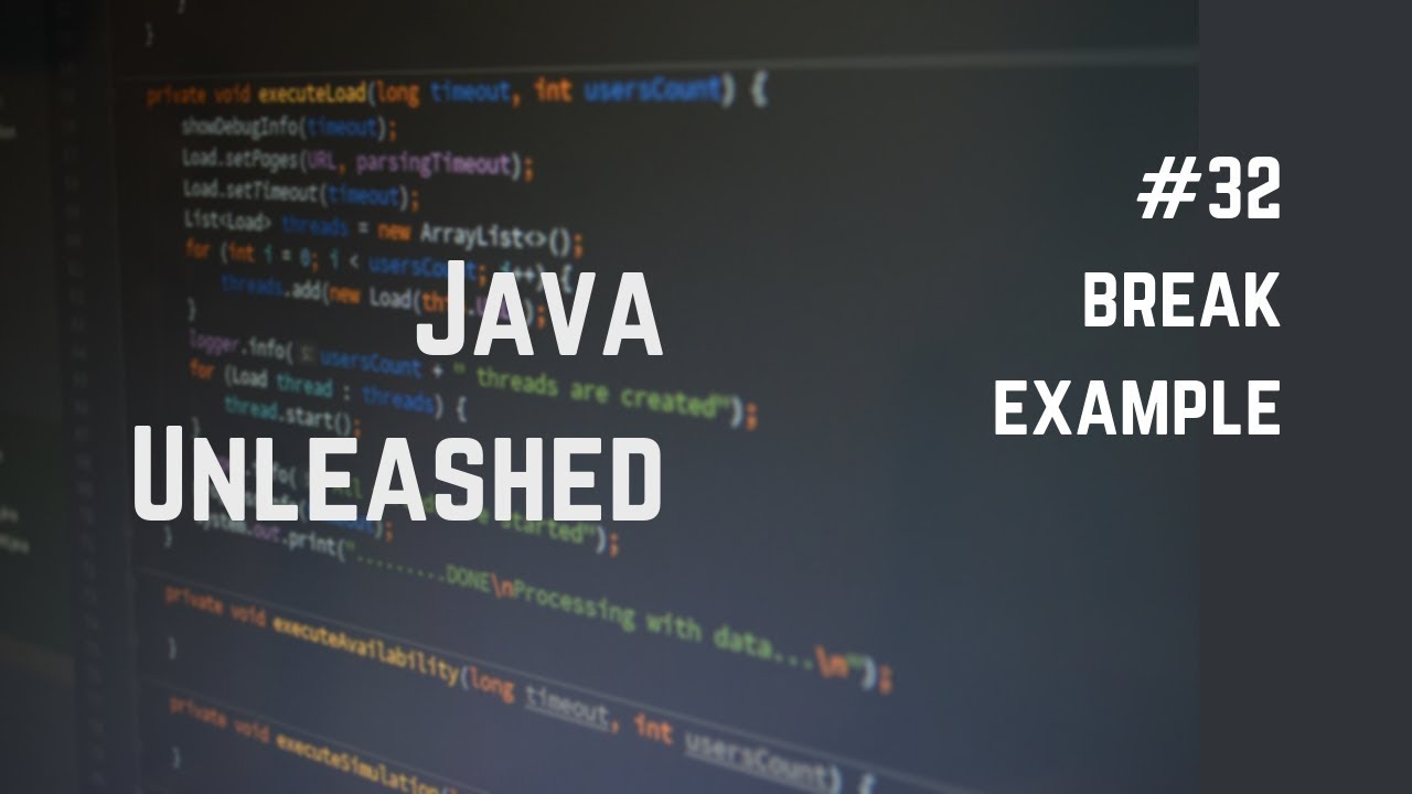 #32 Java Break Example