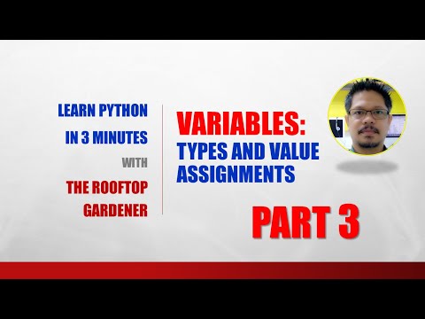 Python For Beginners in 3 Minutes | Variable Types and Value Assignments Part 3