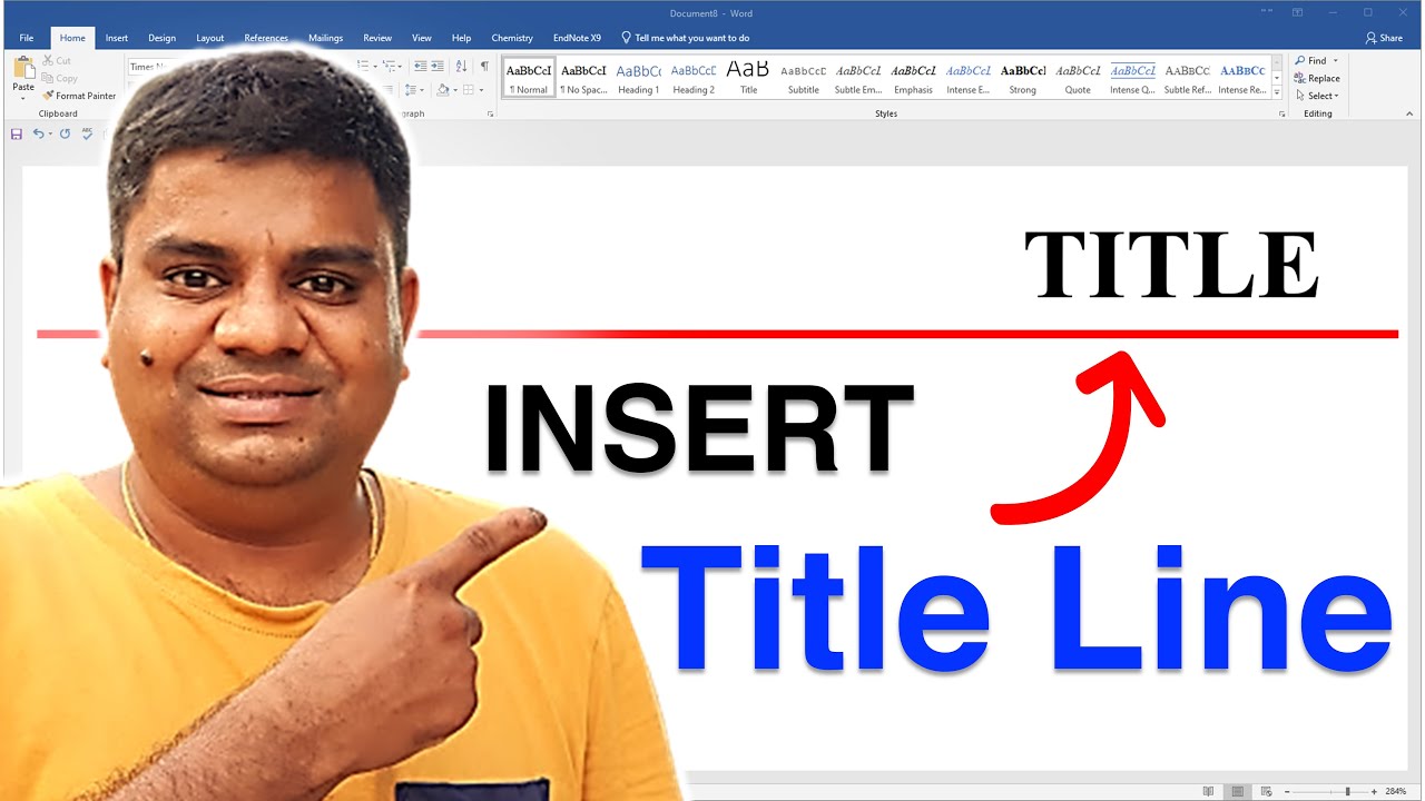 How to Add Line Under Title in Word