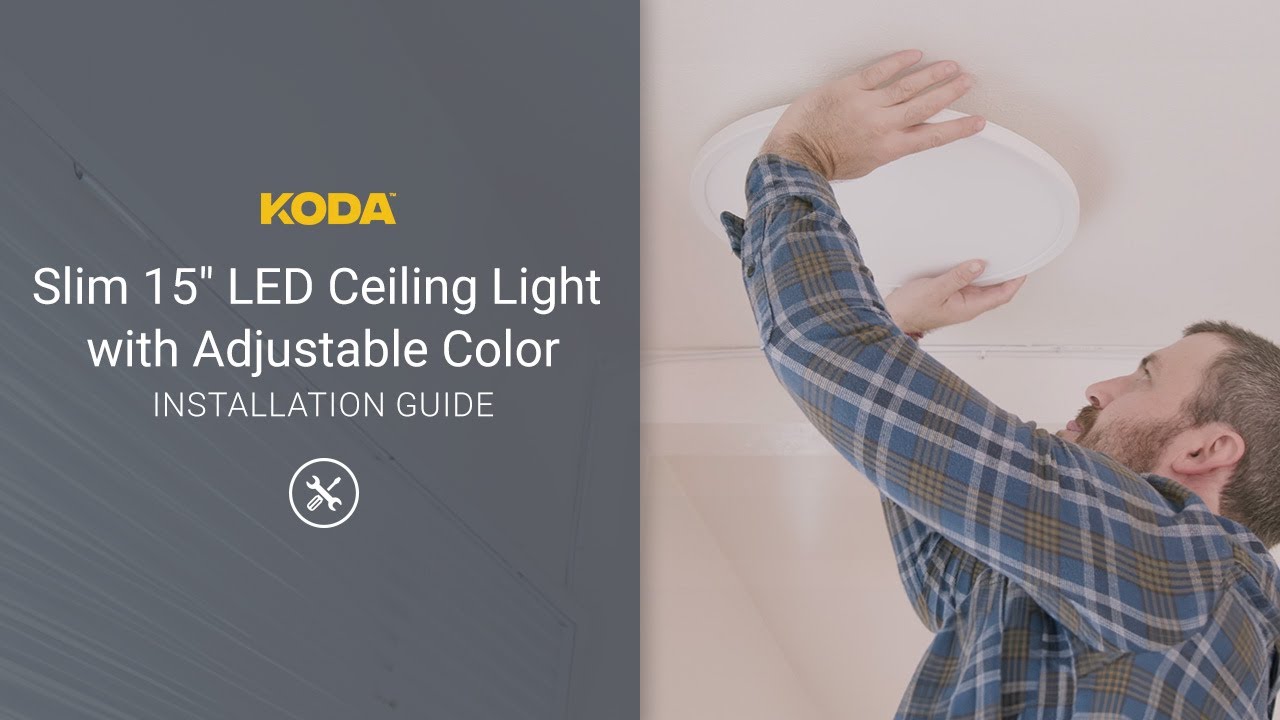 How to Install Slim 15” LED Ceiling Light with Adjustable Color | LM030004 | Installation