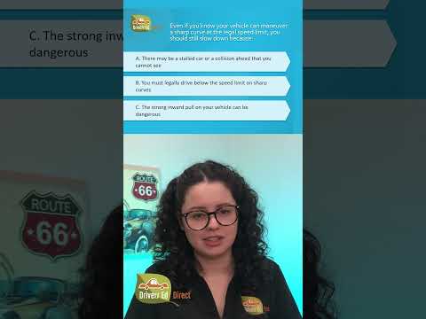 Sharp Curves and Legal Speeds? ::: Permit Quiz Liz #shorts- Hardest DMV Test Question # 19