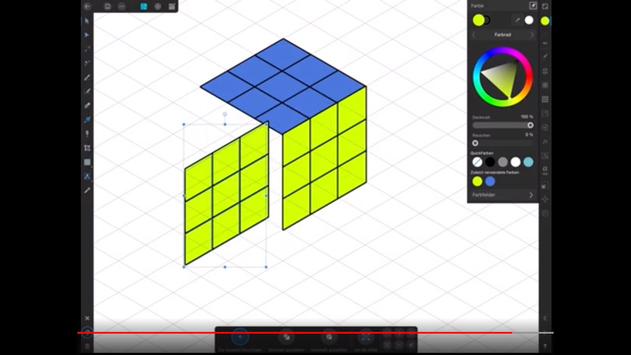 Basic isometric cube in Affinity Designer for iPad