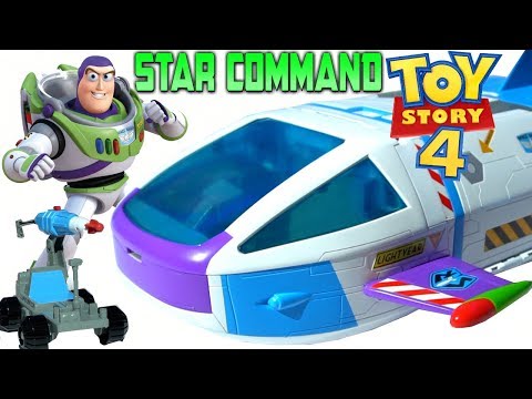 Toy Story 4 Toys Buzz Lightyear Spaceship Star Command Ducky Bunny Forky Playset