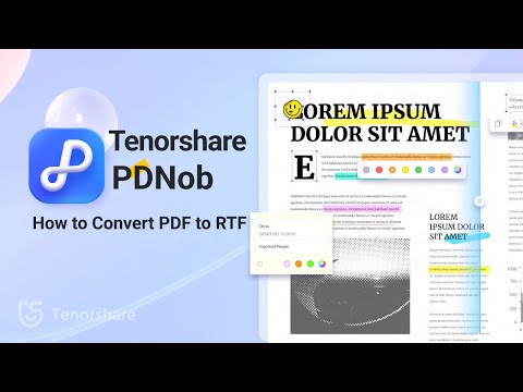 Tenorshare PDNob Guide | How to Convert PDF to RTF Easily
