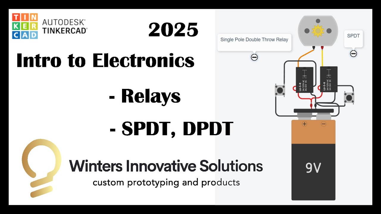L6 - Relays SPDT and DPDT controlling motors #tinkercad #relay