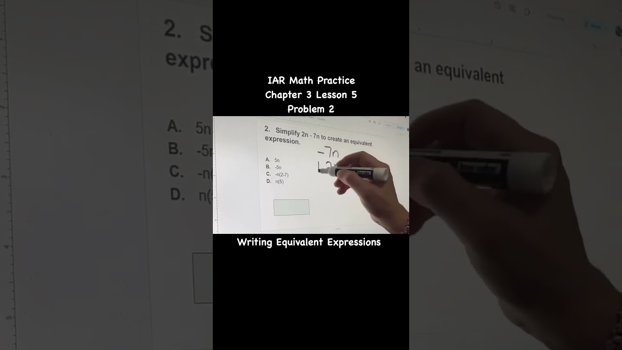 Writing Equivalent Expressions Problem 2 #mathtutor #mathteacher #trending #mathcourse #mathlesson