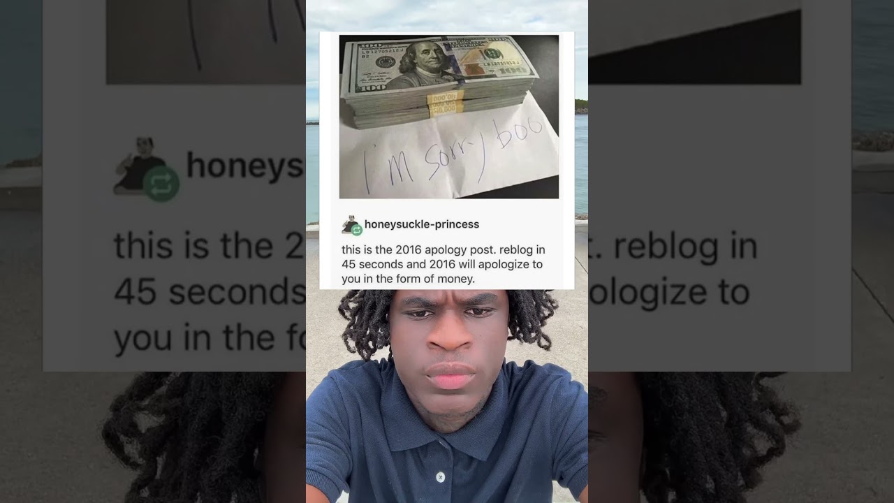 this is the 2016 apology post. reblog in 45 seconds and 2016 will apologize to you in the form of mo