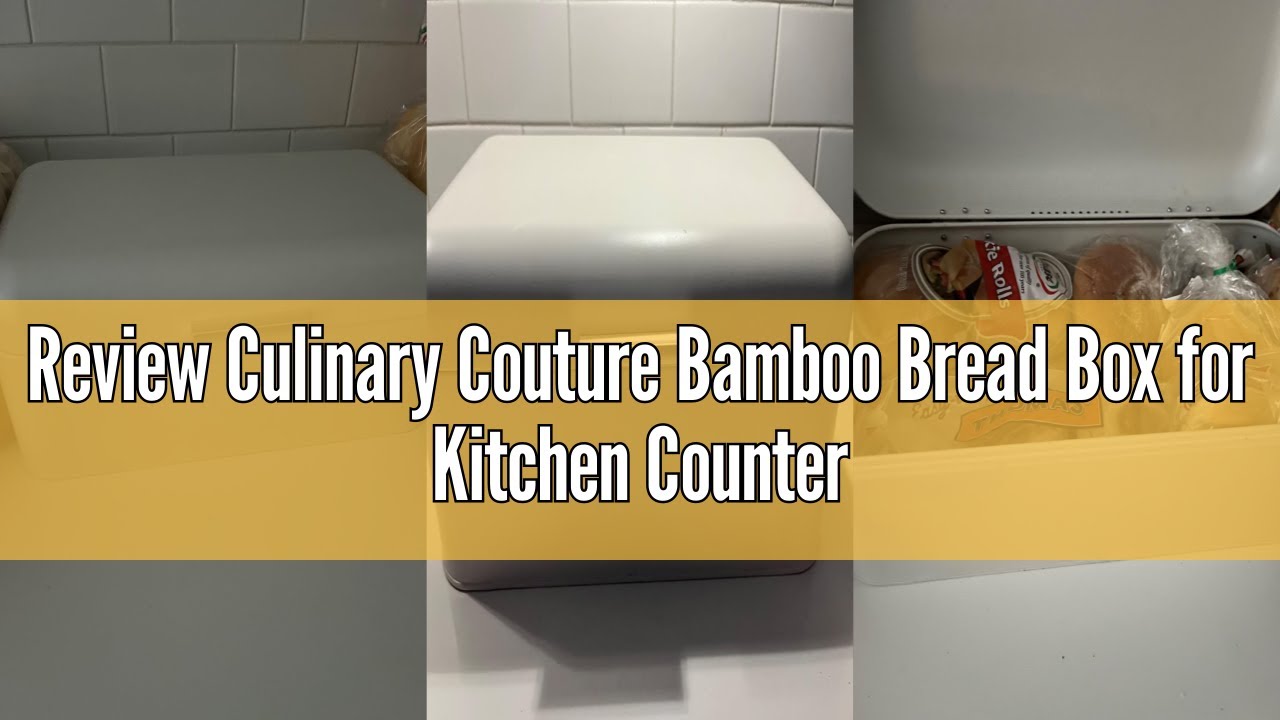 Review Culinary Couture Bamboo Bread Box for Kitchen Countertop - Large Capacity Storage BreadBox fo
