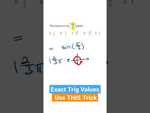 TRICK to find Exact Trig Values.