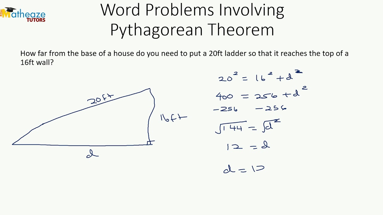 Word Problems Involving Pythagorean Theorem