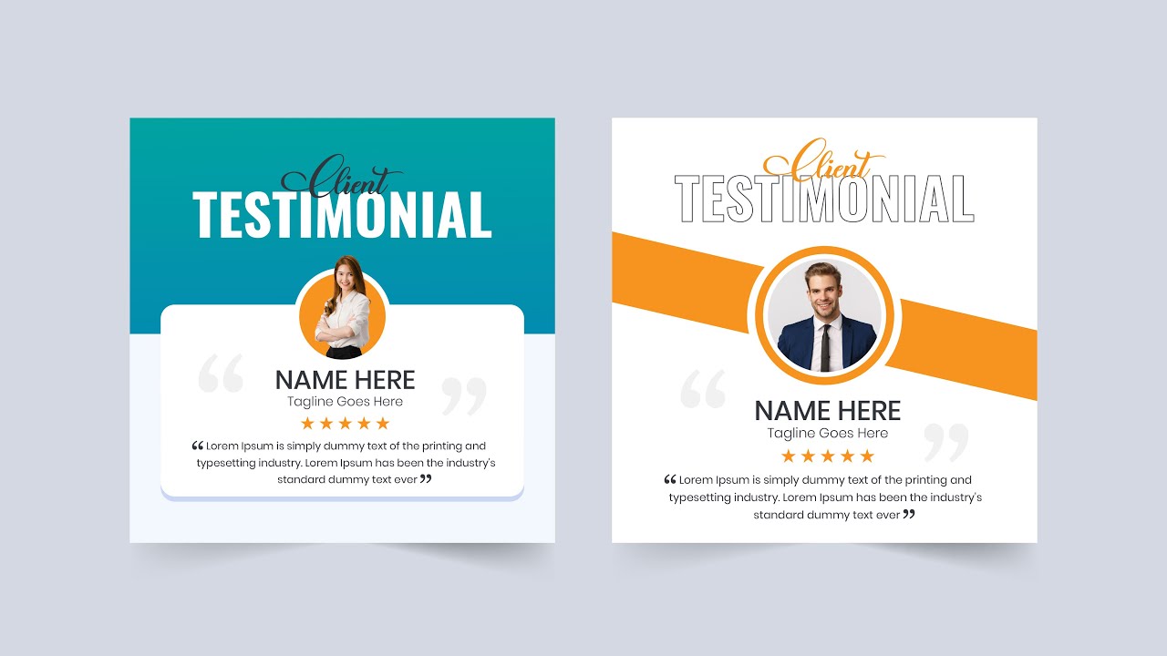 Client Feedback Testimonial Template Free Download | Customer Feedback Review Template Vector