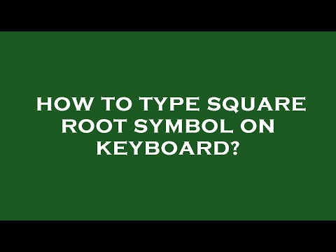 How to type square root symbol on keyboard?
