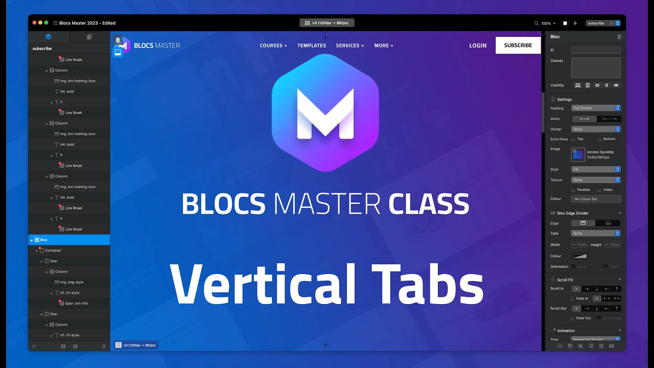 Blocs Master Class 5 - Vertical Tabs