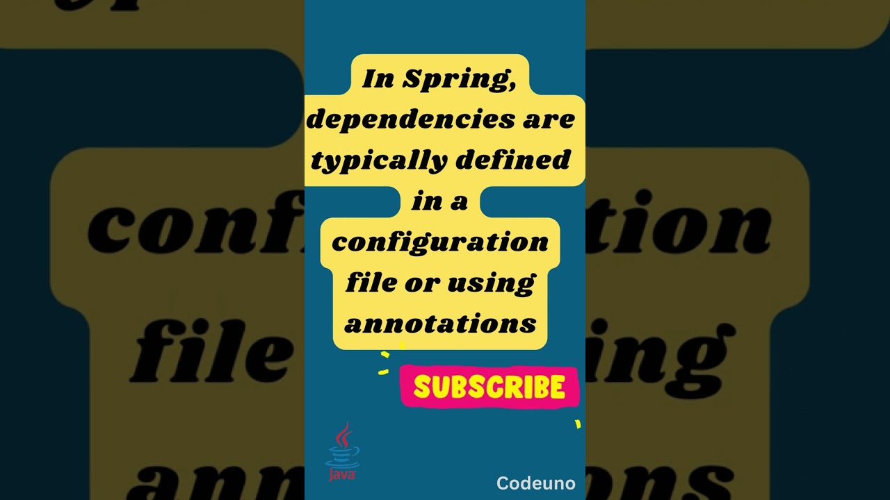 Spring Dependency Injection - Java interview #shorts