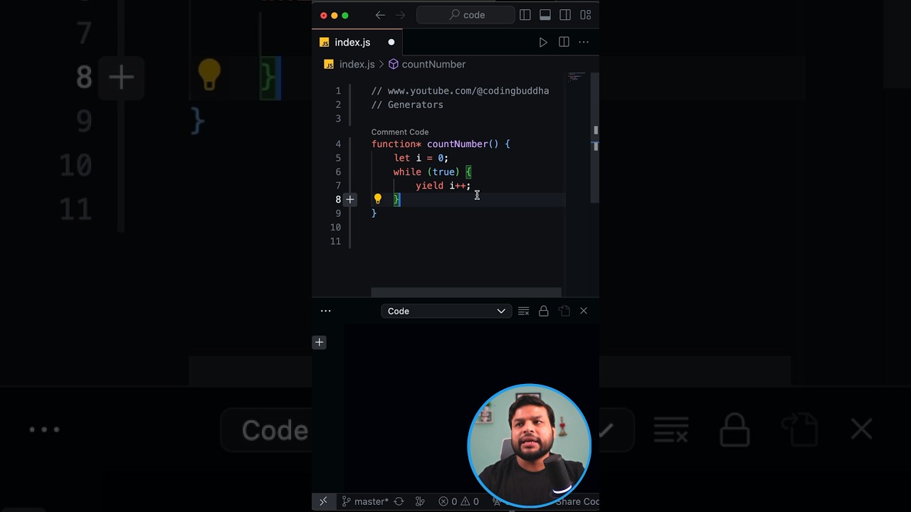 23/100 javascript interview questions. how to use generators in javascript. #jsshorts #jsinterview