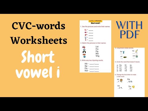 CVC words worksheets / short vowel i. with PDF