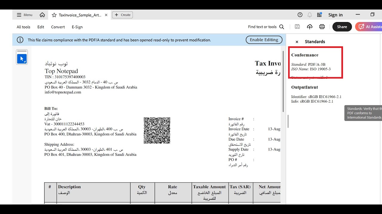 Step-by-step guide to create PDF/A-3 with embedded XML as per ZATCA’s phase 2 requirement
