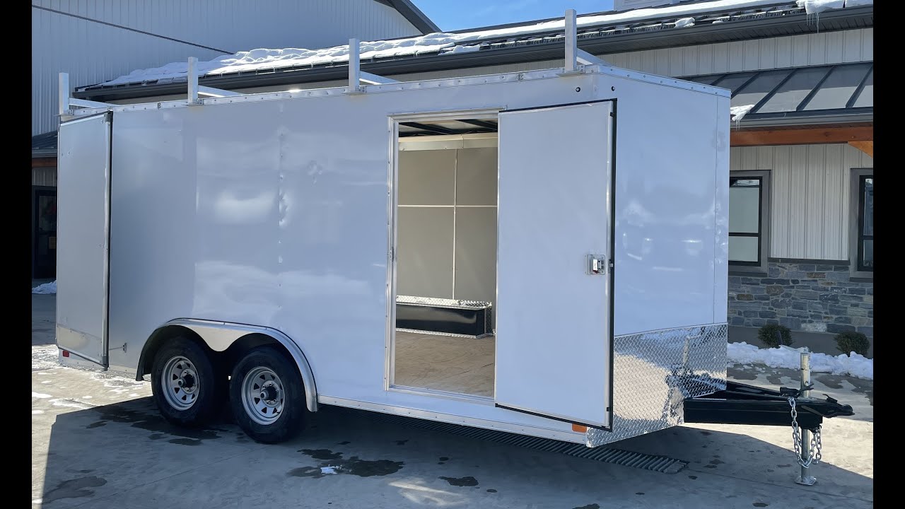 ITI Cargo 8x16' Enclosed Commercial Barn Door Work Trailer 9900# GVW Y9816HLV-TA-100-BDLR