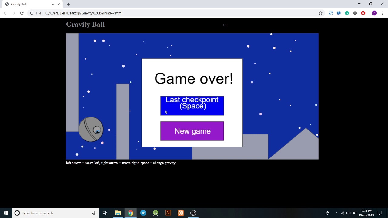 Gravity Ball Game In Javascript With Source Code | Source Code & Projects