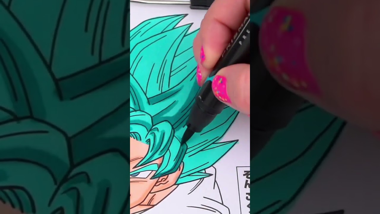 Coloring Goku Super Saiyan Blue #dragonballz #coloring #art
