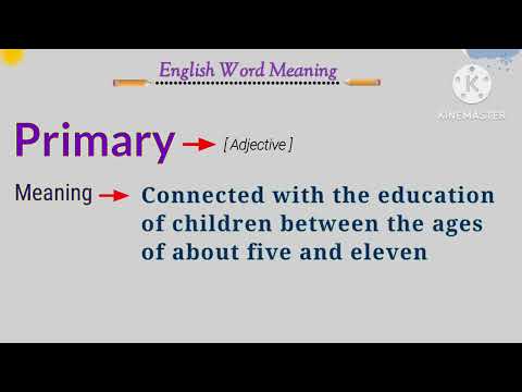 primary meaning in english | what is the meaning of primary | How to pronounce primary