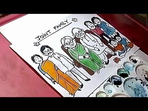 How to Draw Joint Family Poster Drawing for Kids | Peter Martin K.