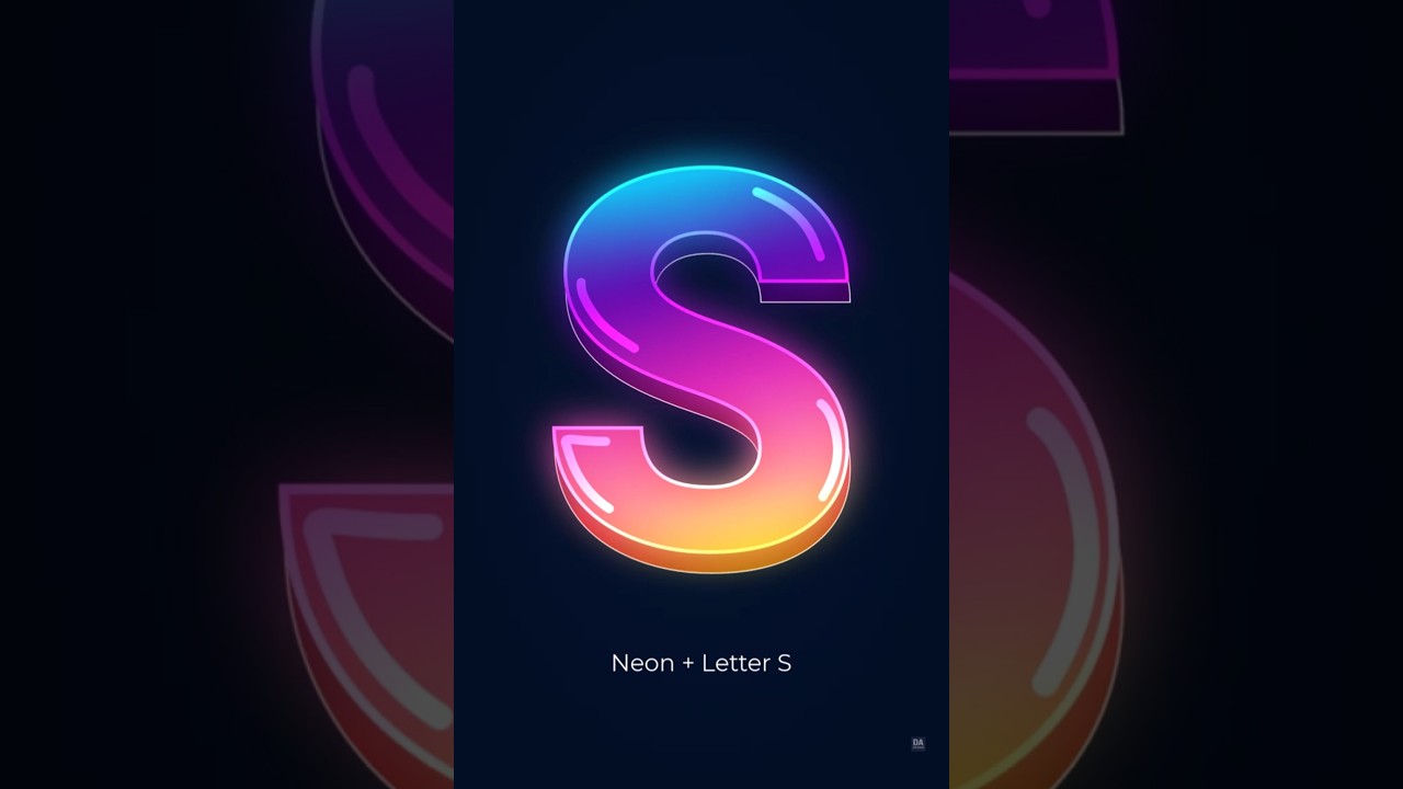 Neon Letter S Design in Affinity Designer 2