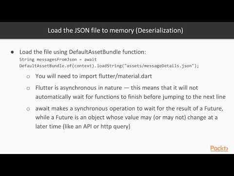 Learn Learning Dart – Build Your First App with Flutter Create JSON File for Messages | packtpub ...