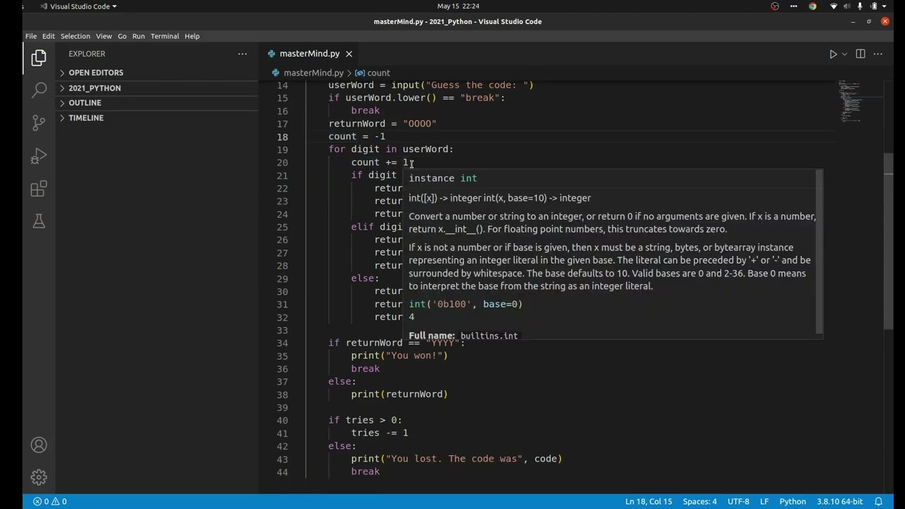 MASTERMIND Game in Python | Python Exercises #16