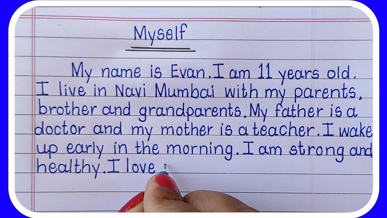 Myself Essay in English/About Myself/Essay on Myself in English Writing-Learn