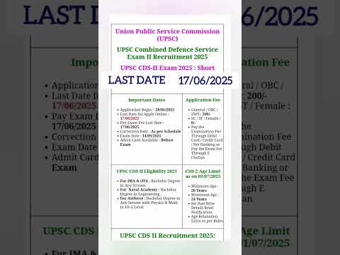 upsc cds 2 requirements #upsc #ssc #cgl #gd #job