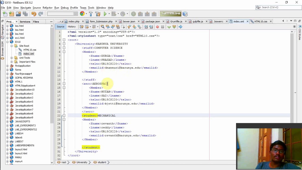 WORKING WITH XML AND CSS