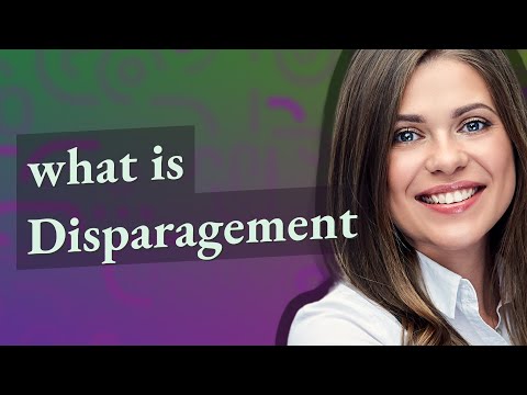 Disparagement | meaning of Disparagement