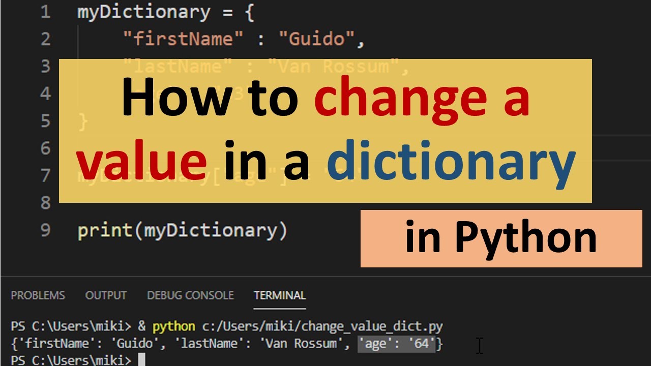 How to change a value in Dictionary in Python