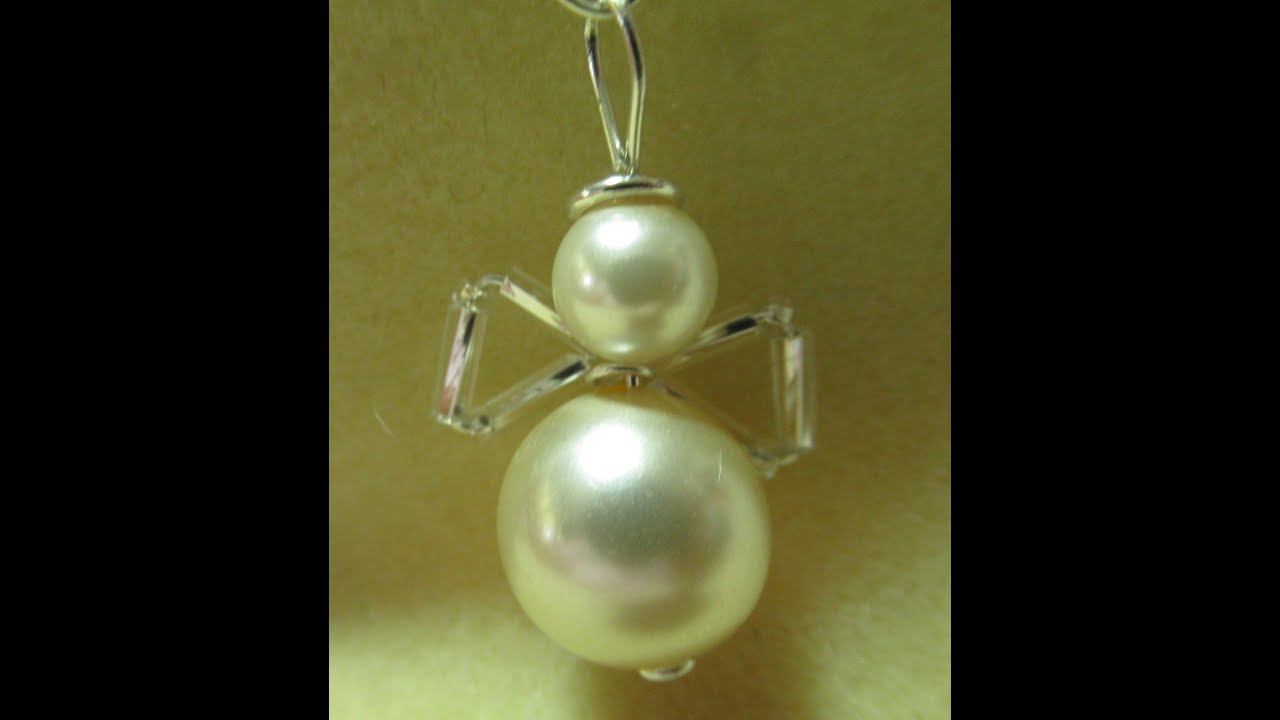 Angel charm tutorial, Pearl and bugle bead
