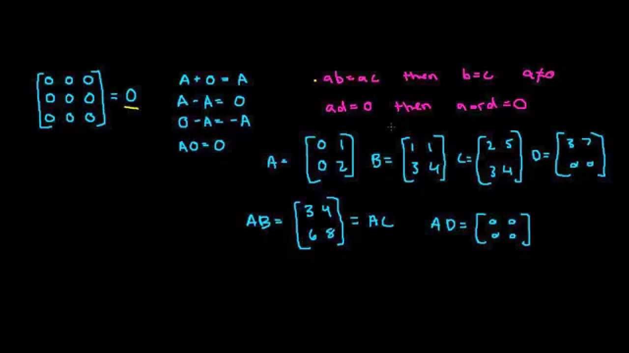 Properties of Zero Matrices