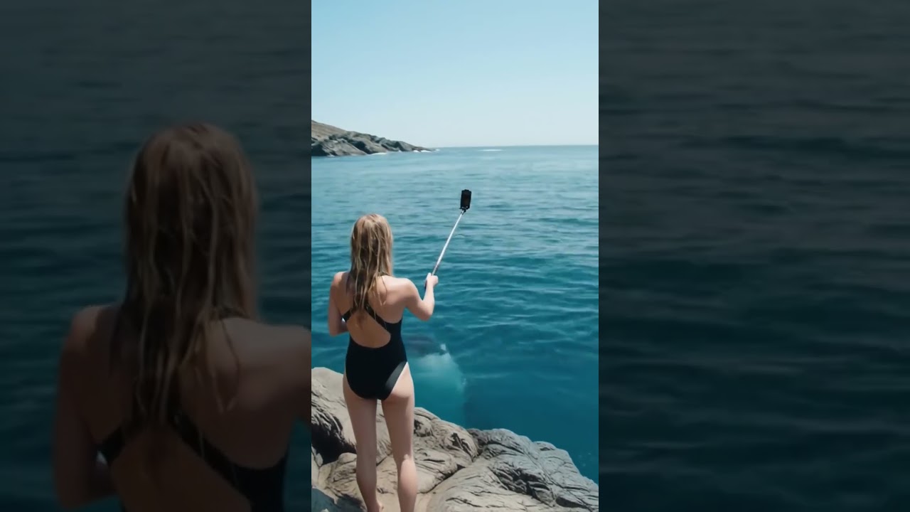 ORCA ATTACK Woman Trapped on Rocks as Killer Whale Opens Jaws