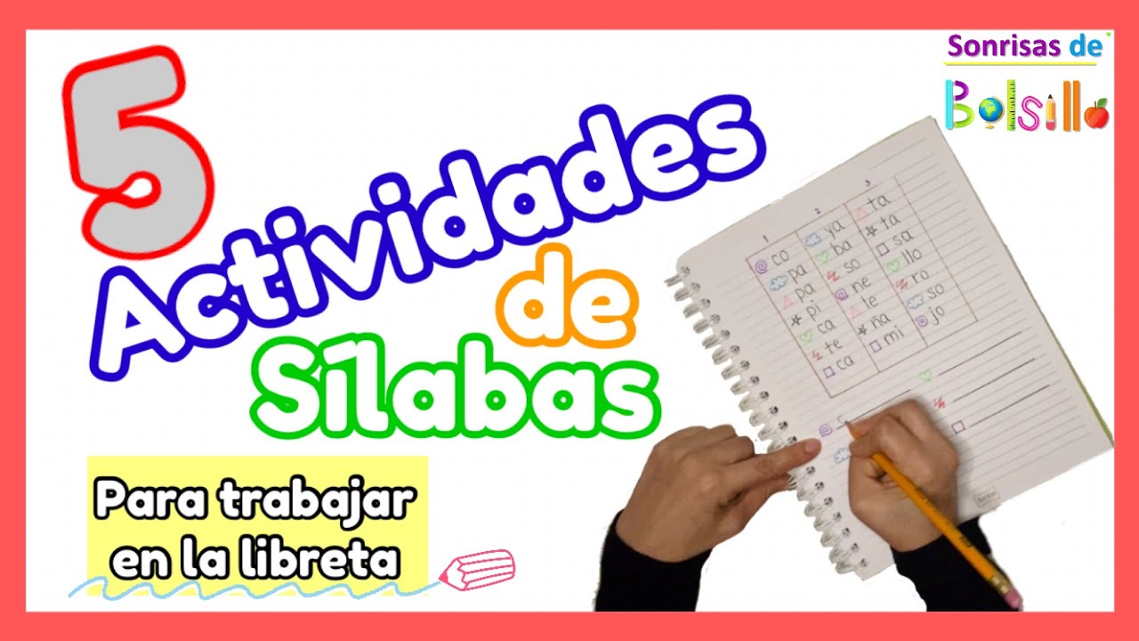 Actividades de sílabas para trabajar en la libreta
