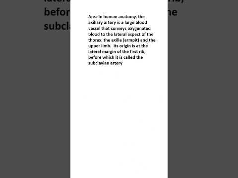What is Axillary artery?