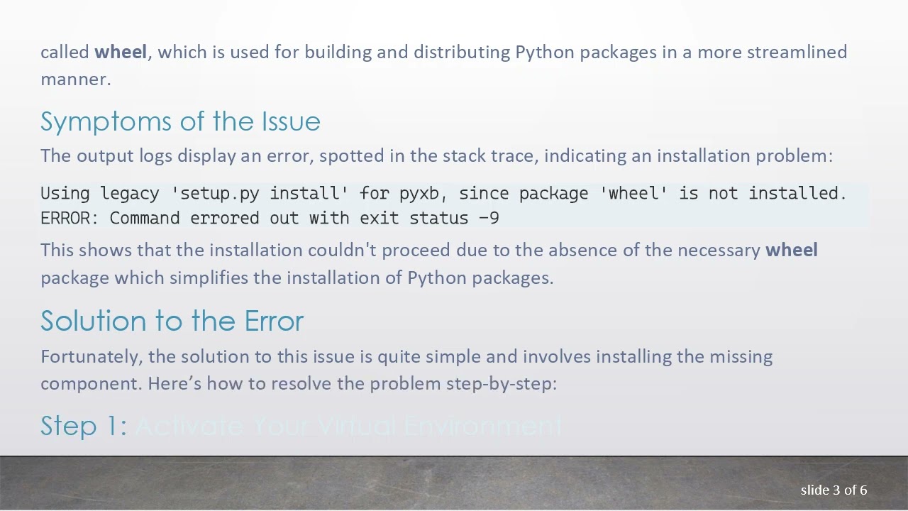 Resolving setup.py install for pyxb ... error During Python Package Installation