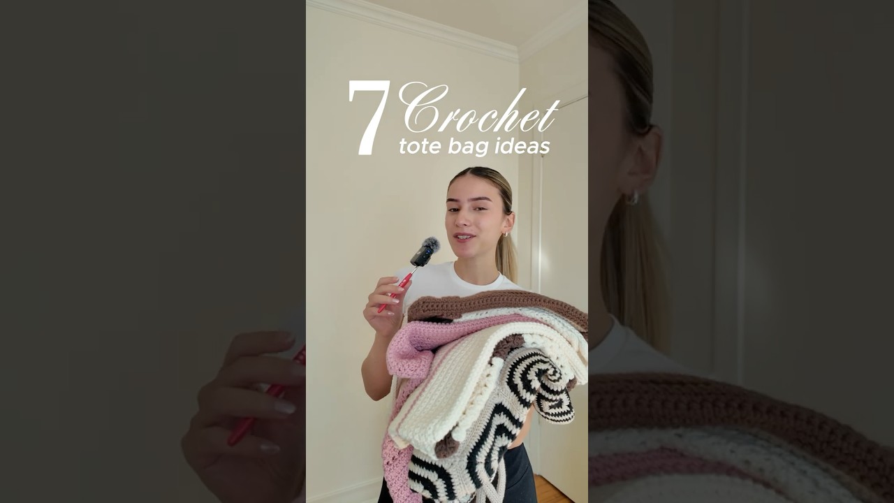 7 tote bag ideas ✨  #crochet #crochetbagtutorial #crochetbag #crochetbagpattern #crochettotebag
