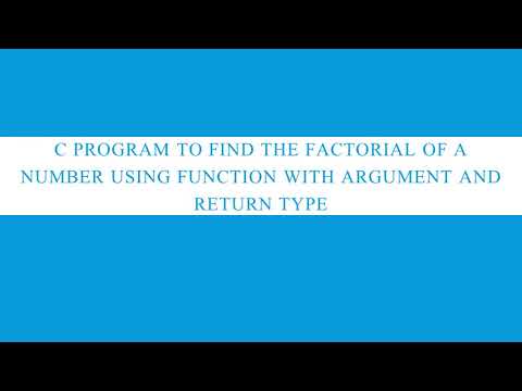 Programming in C | Beginner Level | C program to find factorial of a number using function.