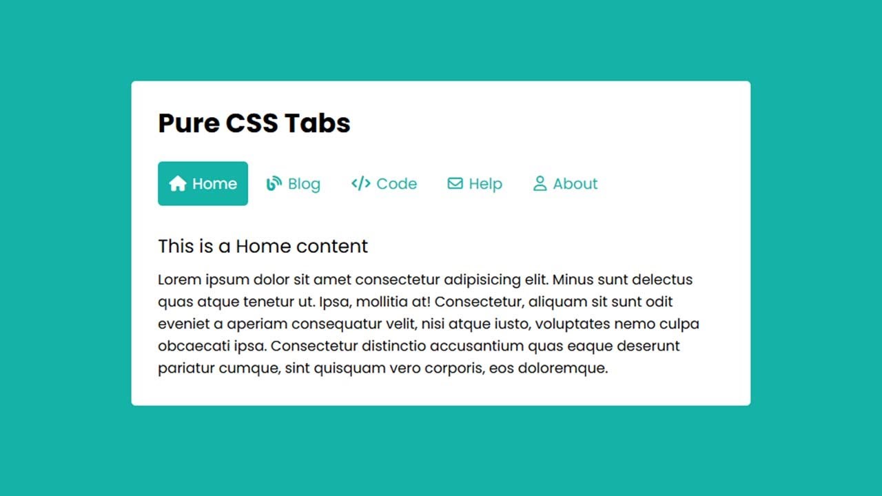 Pure CSS Tabs with Slide Indicator  _ Tabs using only HTML   CSS