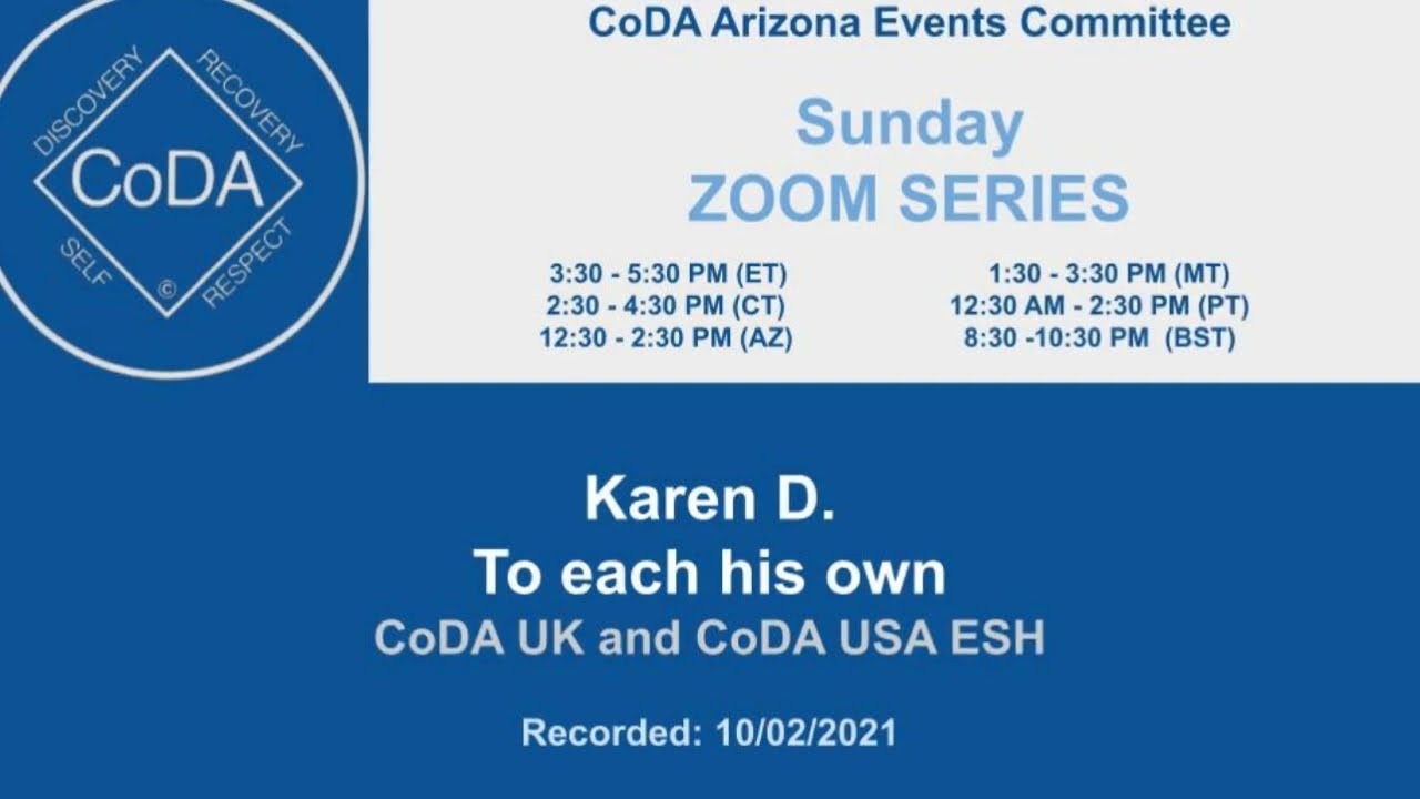 CoDA: To Each His Own By Karen D