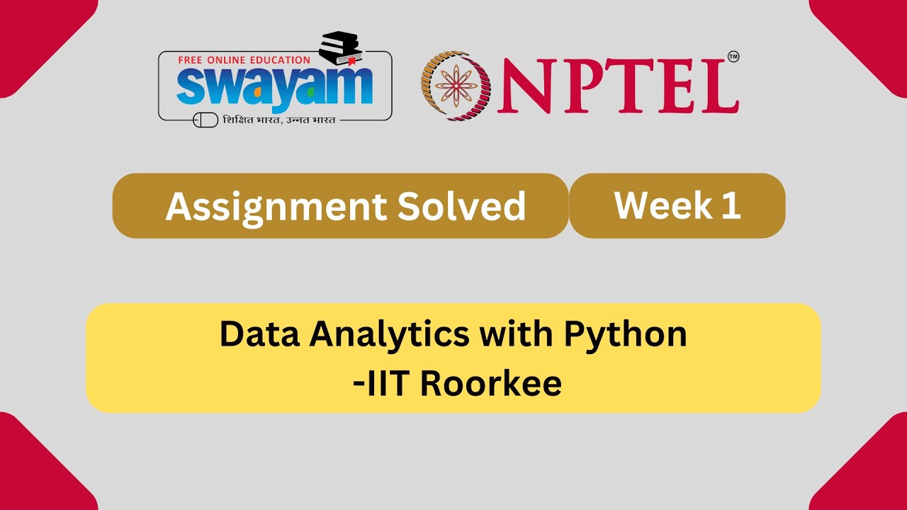 Data Analytics with Python Week 1 || NPTEL ANSWERS 2025 #nptel #nptel2025 || NPTEL 2025 #myswayam