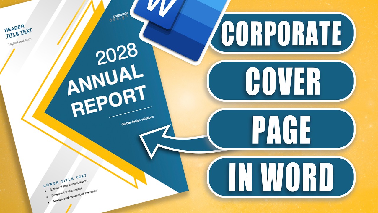 Make a Corporate Annual Report Cover Page in Microsoft Word (Beginner Friendly)