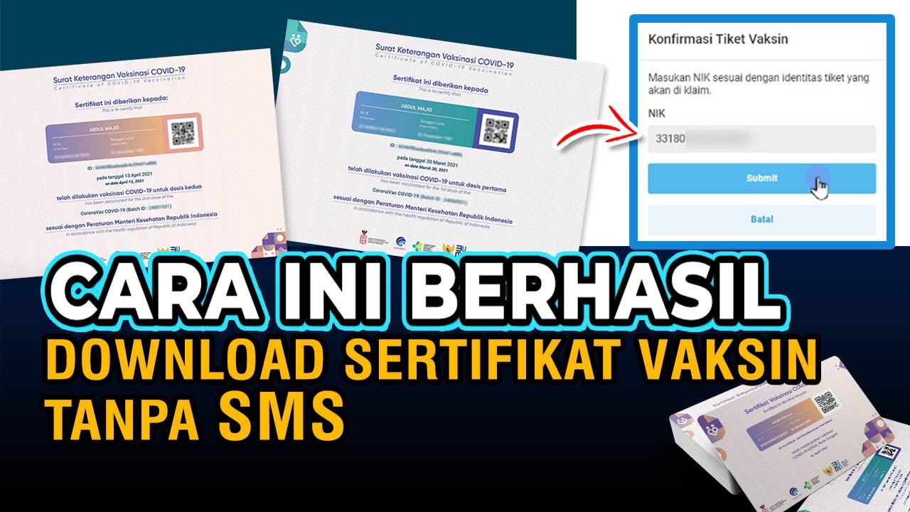 Cara Download SERTIFIKAT VAKSIN COVID-19 TANPA SMS
