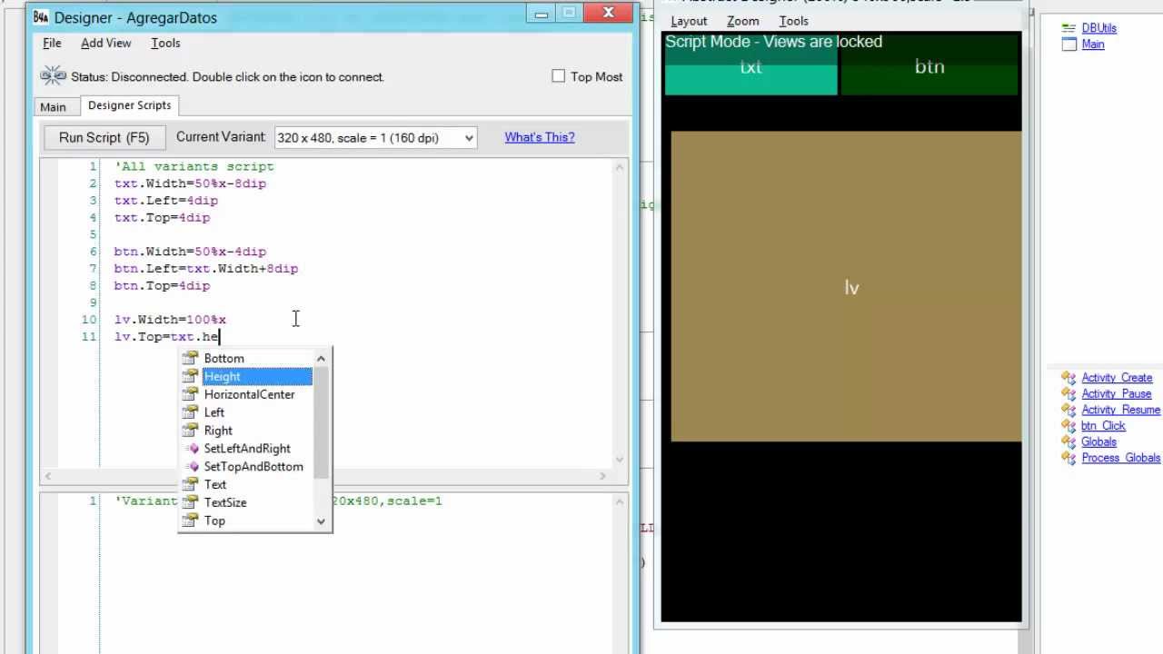 04. Tutorial Basic4Android - Designer Scripts