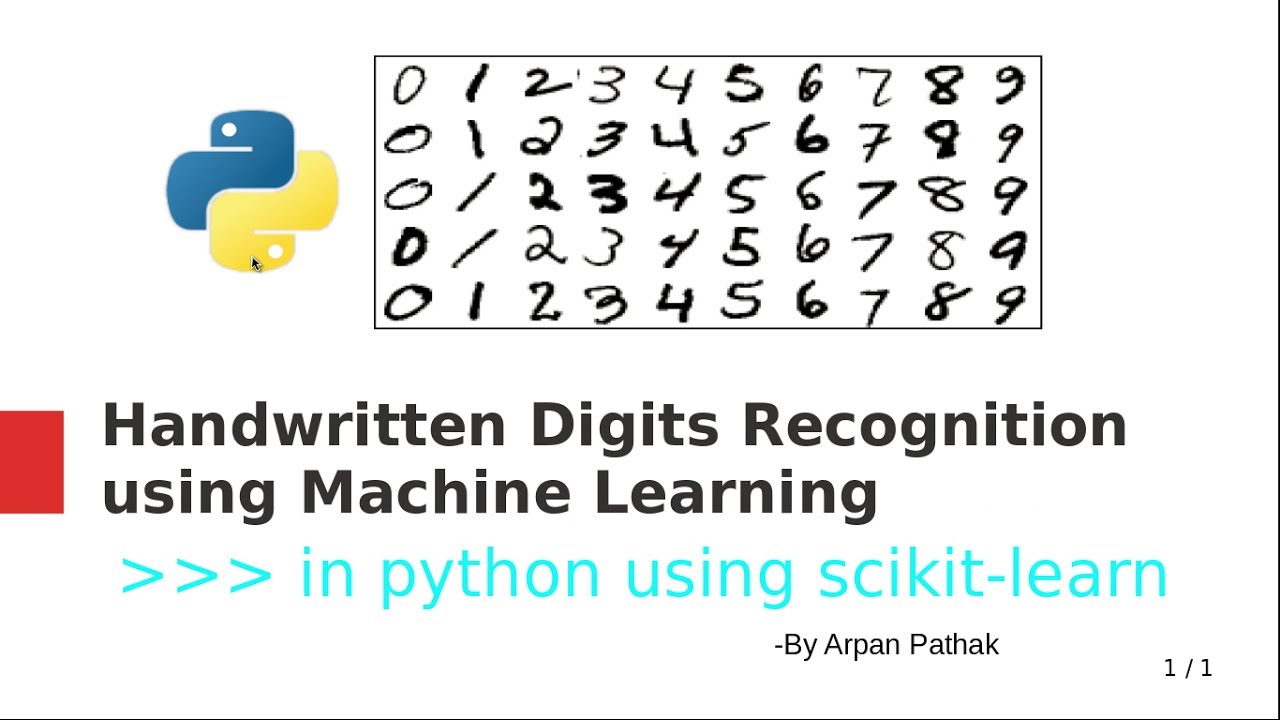 Handwritten Digits Recognition in python using scikit-learn